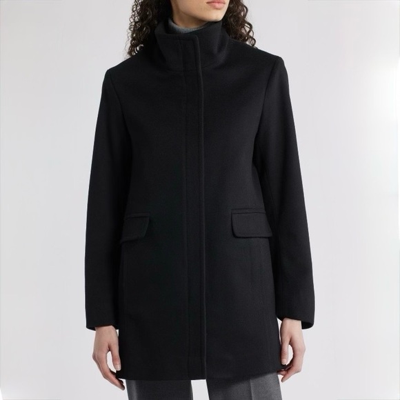 FLEURETTE | Jackets & Coats | Fleurette Zoey Stand Collar Wool Car Coat ...